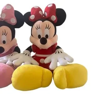 Disney | Toys | Disney Parks Minnie Mouse Plush Set Red Pink Polka Dot ...